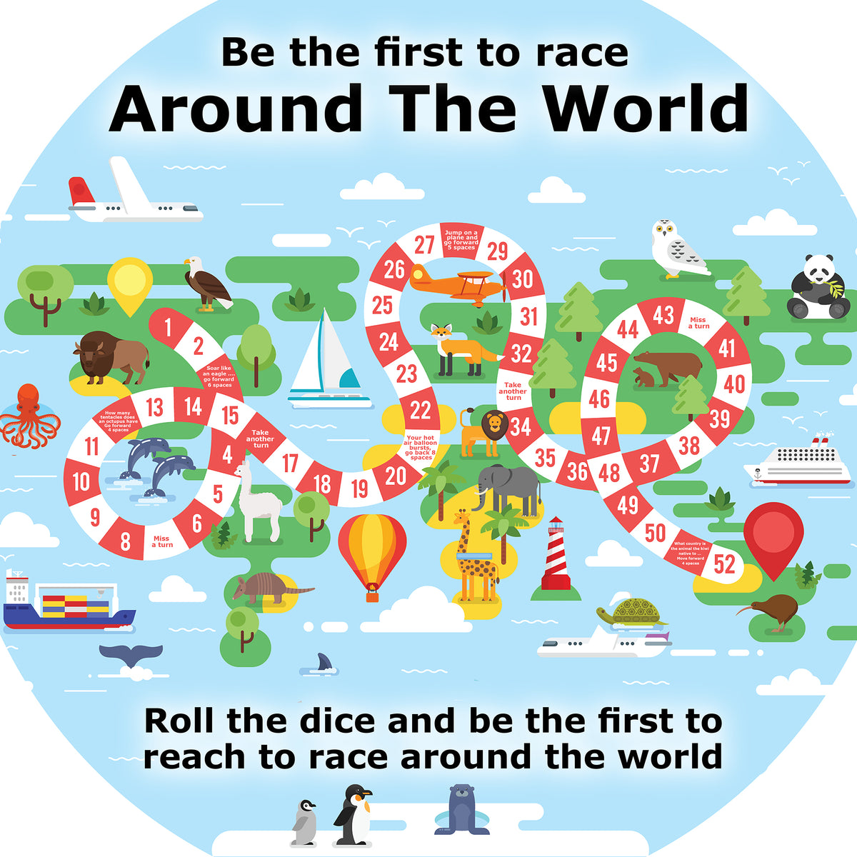 'Race around the world' Game - Tuff Tray Insert – Tiger Moon