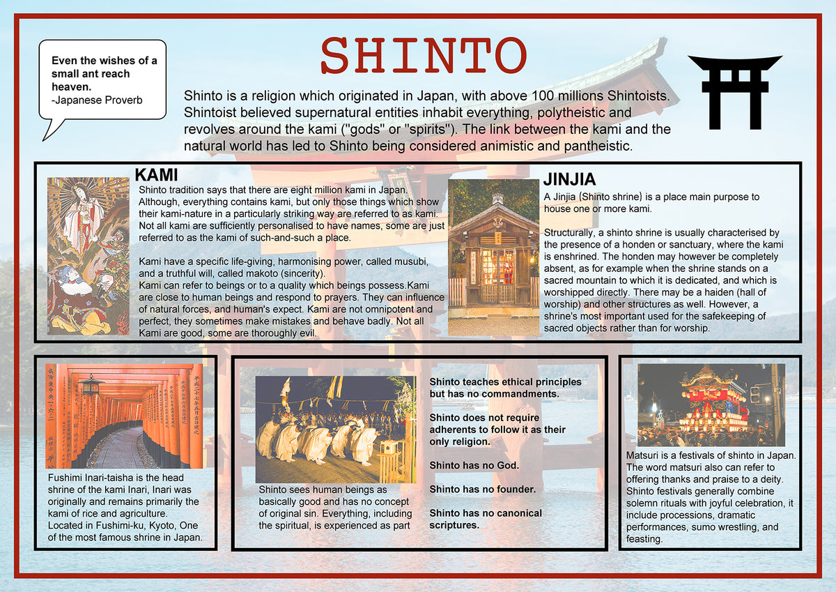 Shinto Education Poster A2 Paper Laminated 42 x 59.4 cm – Tiger Moon