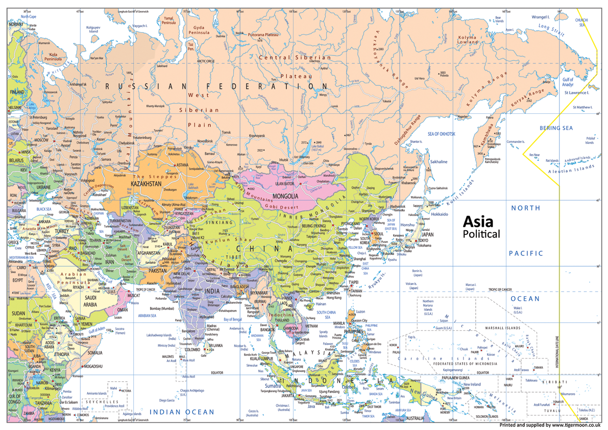 Asia Political Map Of Countries