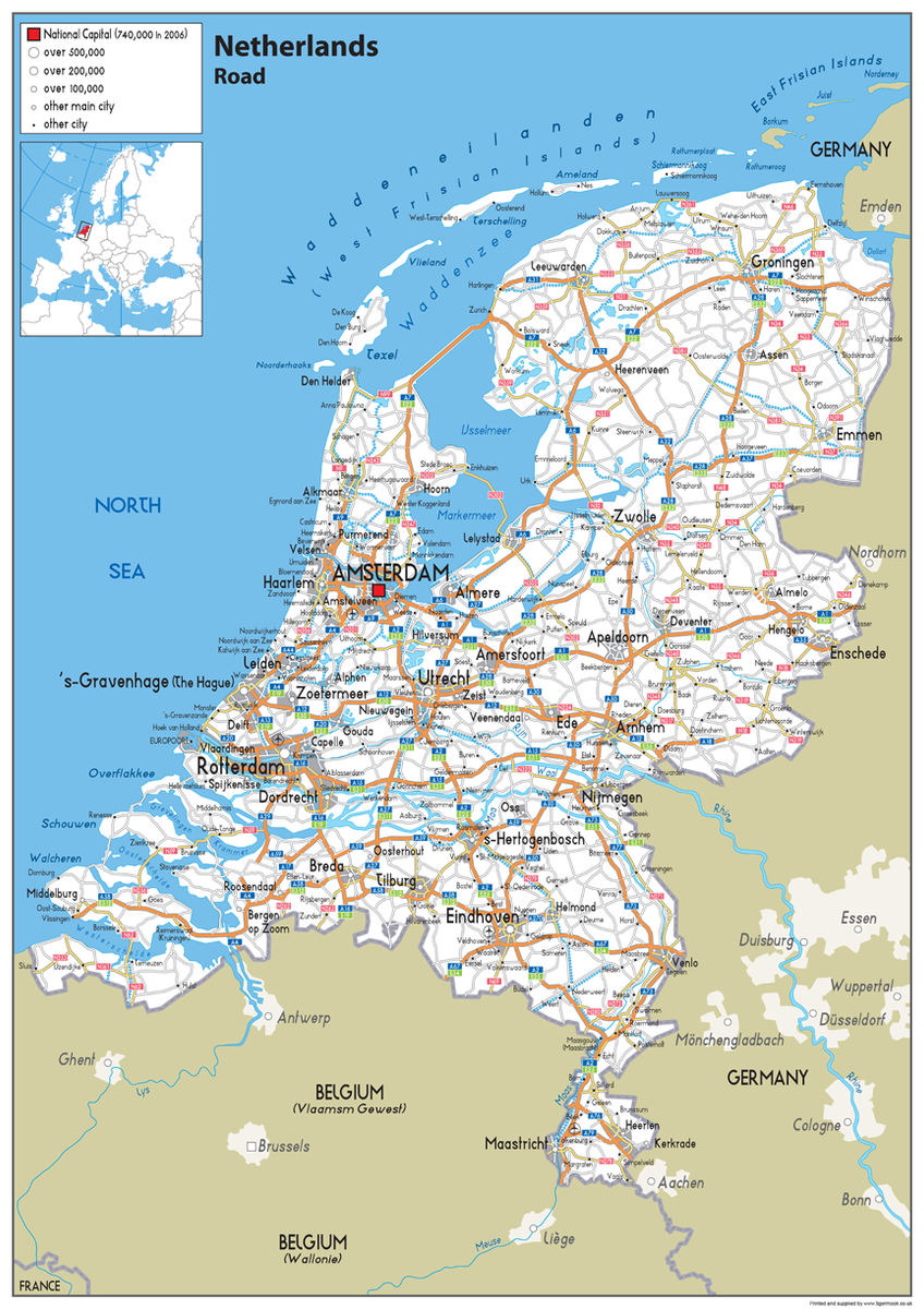 Netherlands Road Map – Tiger Moon