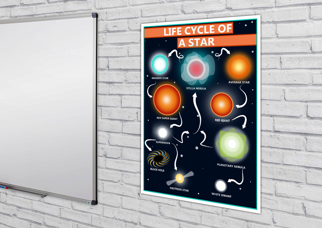 GCSE Science Life Cycle of a Star Educational A2 Poster – Tiger Moon