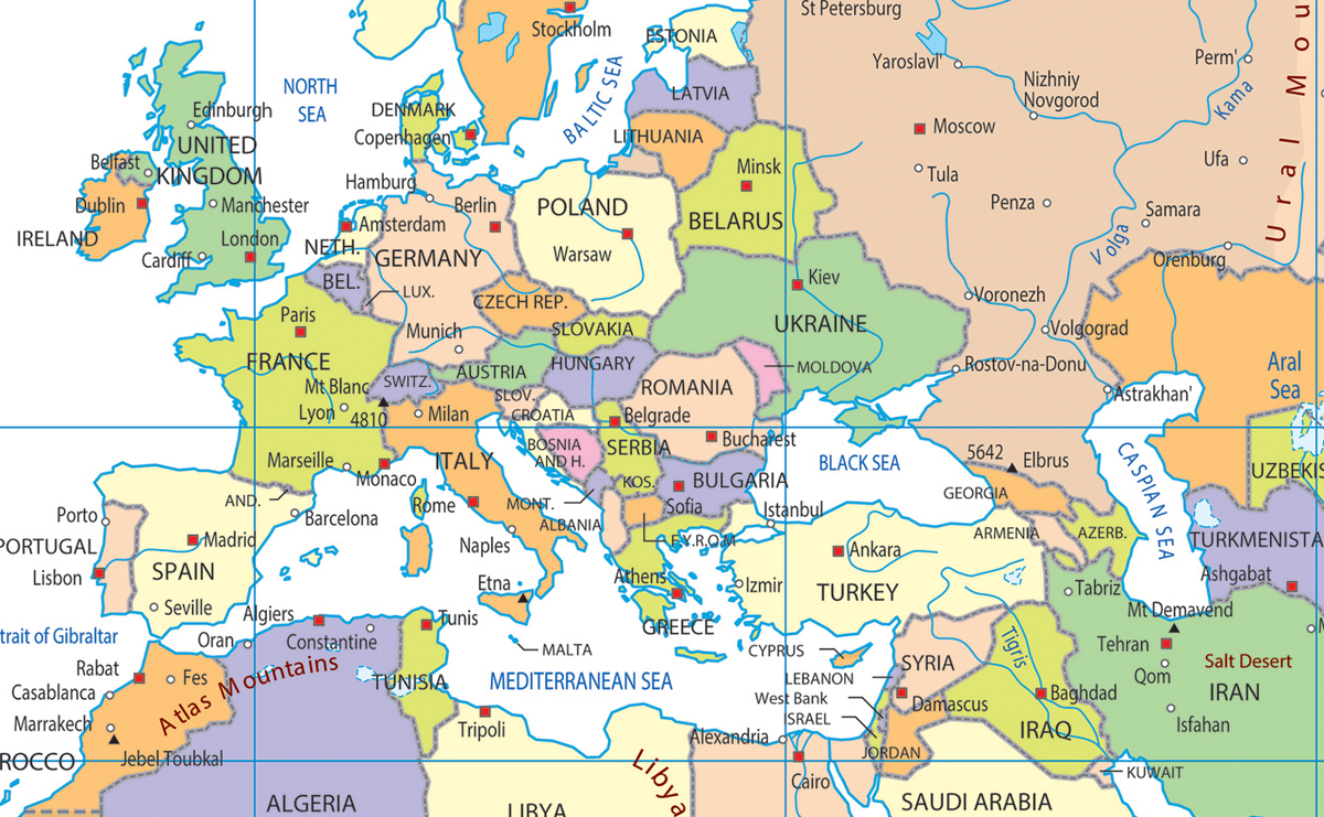 World Political Map – Tiger Moon