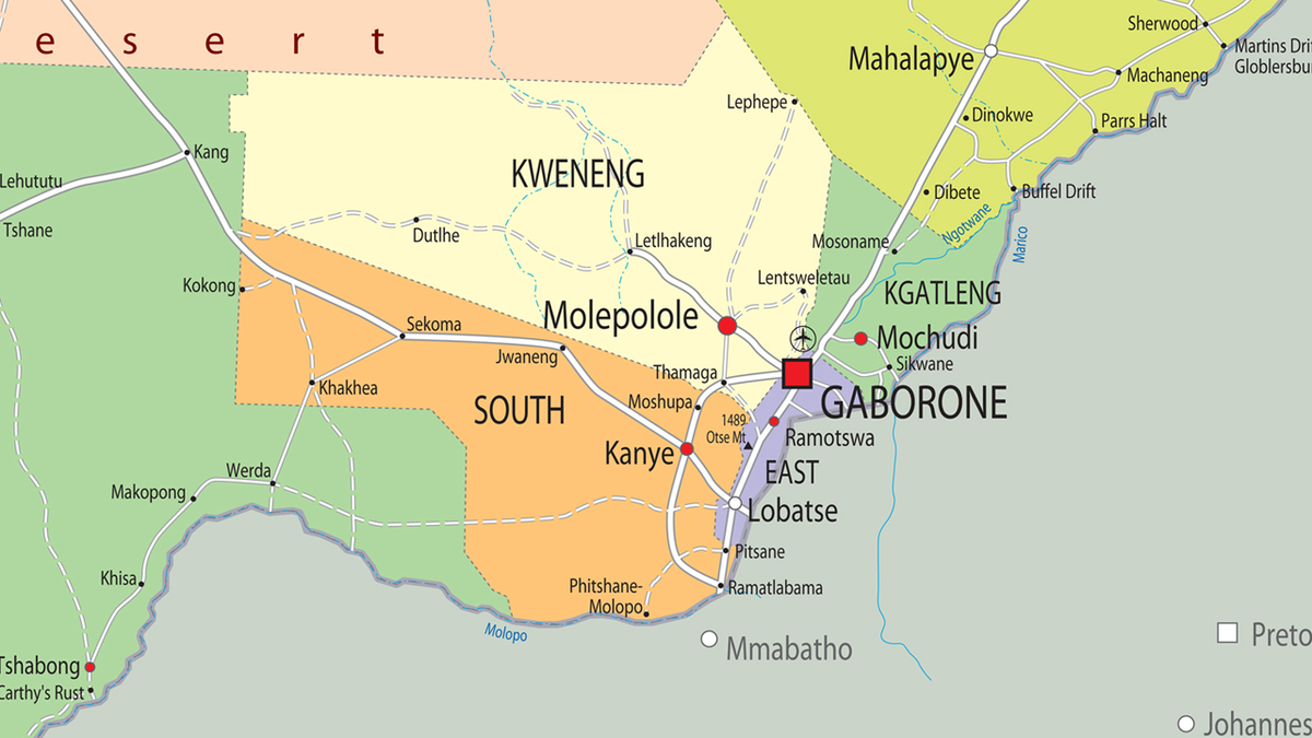 Detailed Political Map Of Botswana Ezilon Maps