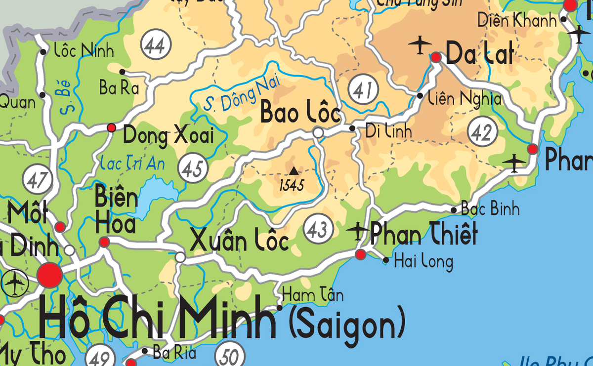 Vietnam Physical Map – Tiger Moon