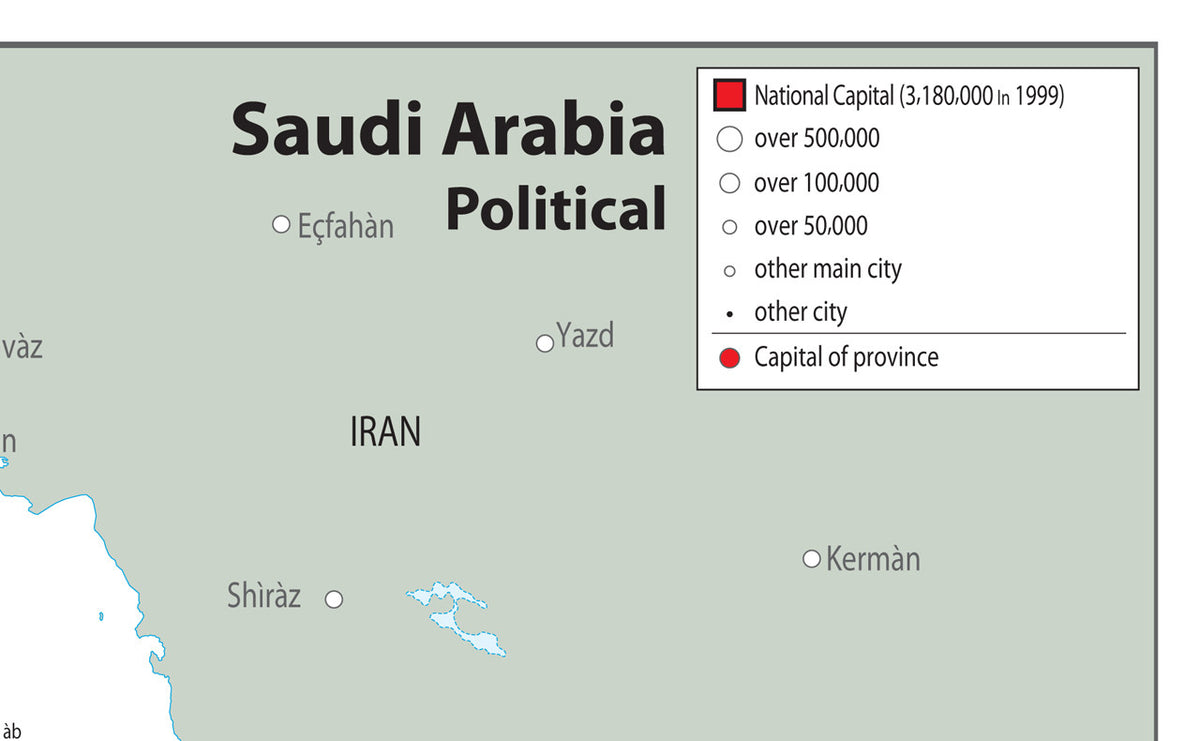 Saudi Arabia Political Map – Tiger Moon