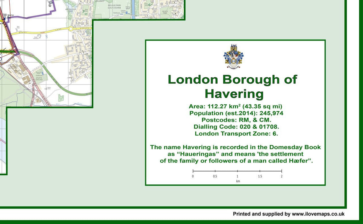 Havering London Borough Map – Tiger Moon