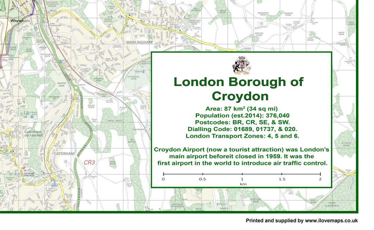 Croydon London Borough Map – Tiger Moon