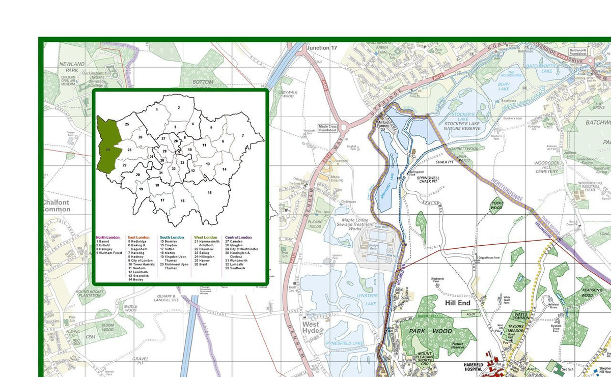 Hillingdon London Borough Map – Tiger Moon