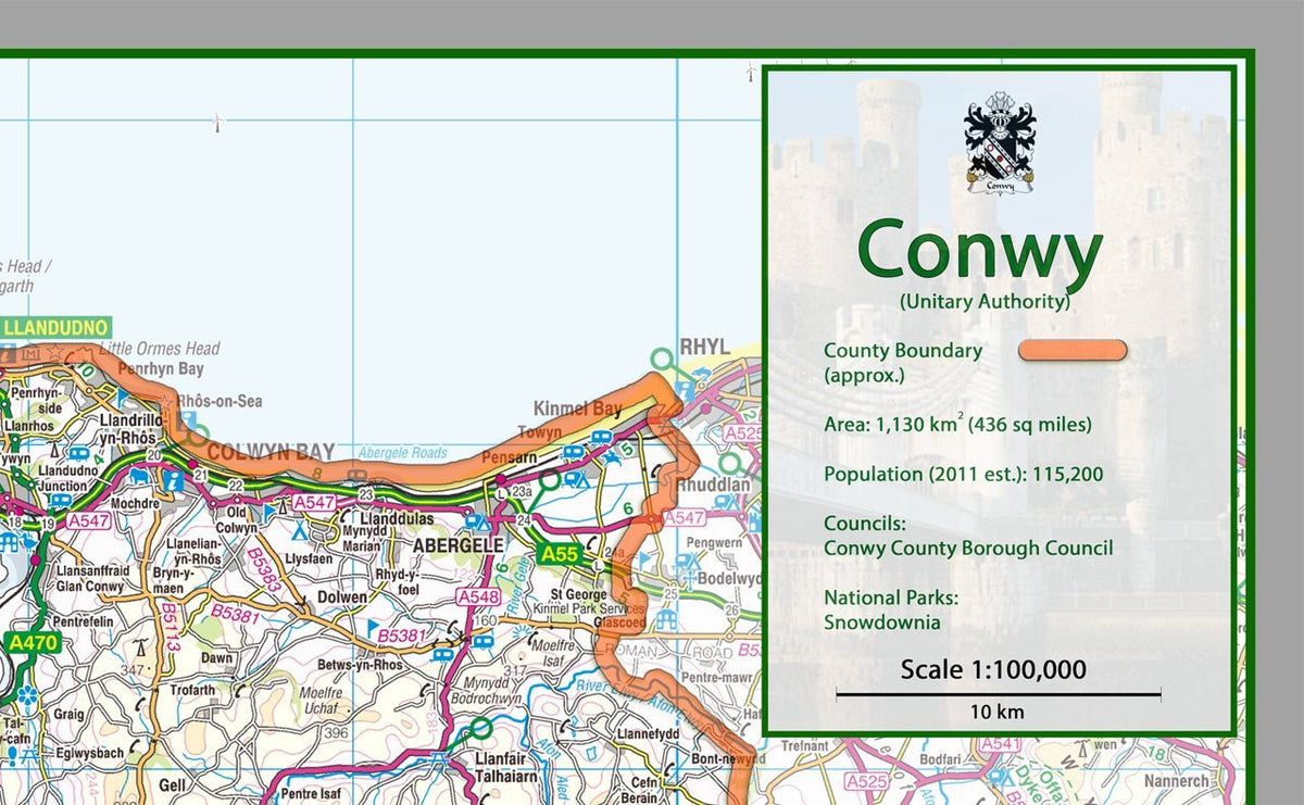 Conwy County Map – Tiger Moon