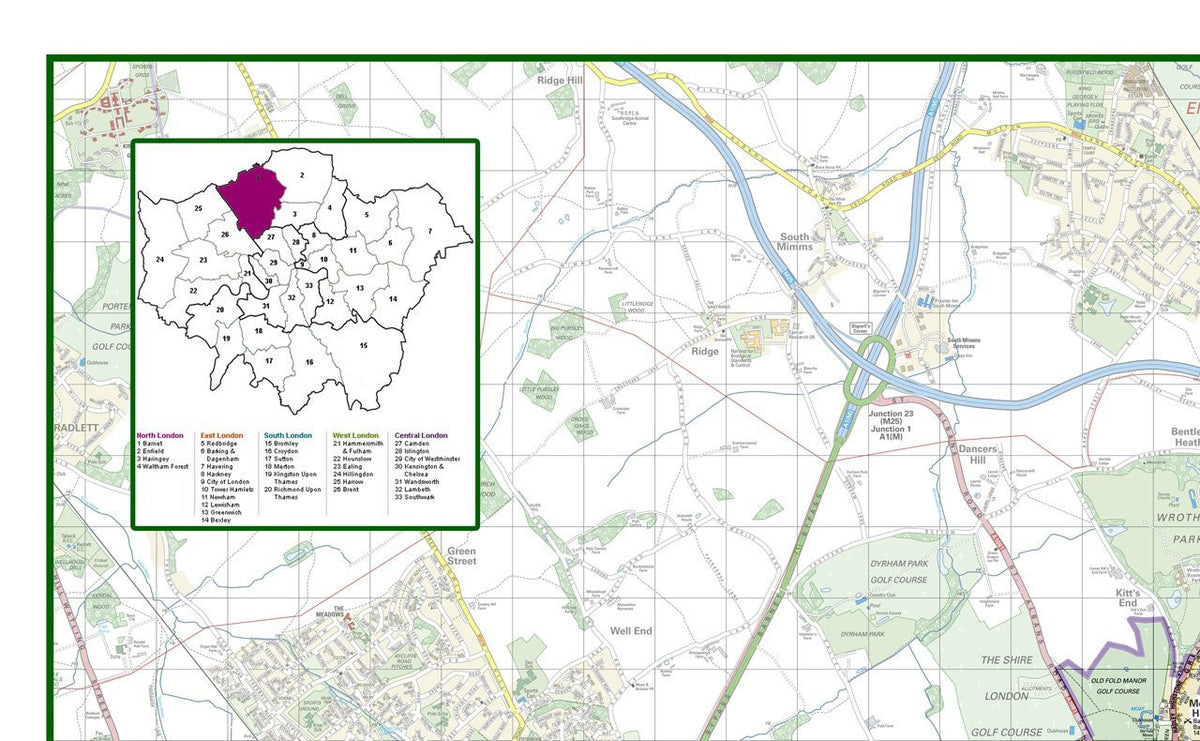 Barnet London Borough Map – Tiger Moon