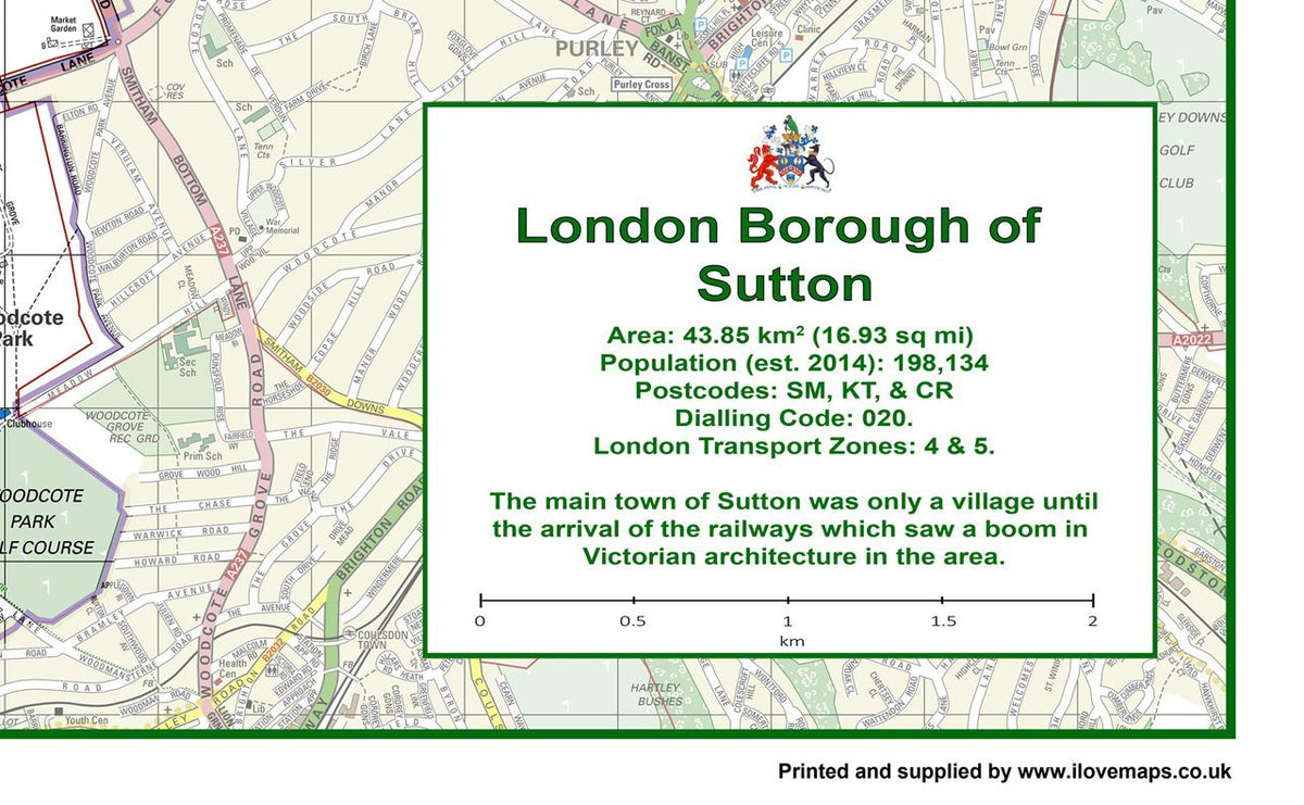 Sutton London Borough Map – Tiger Moon