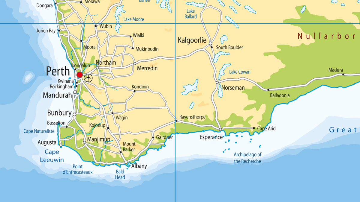 Australia Physical Map – Tiger Moon