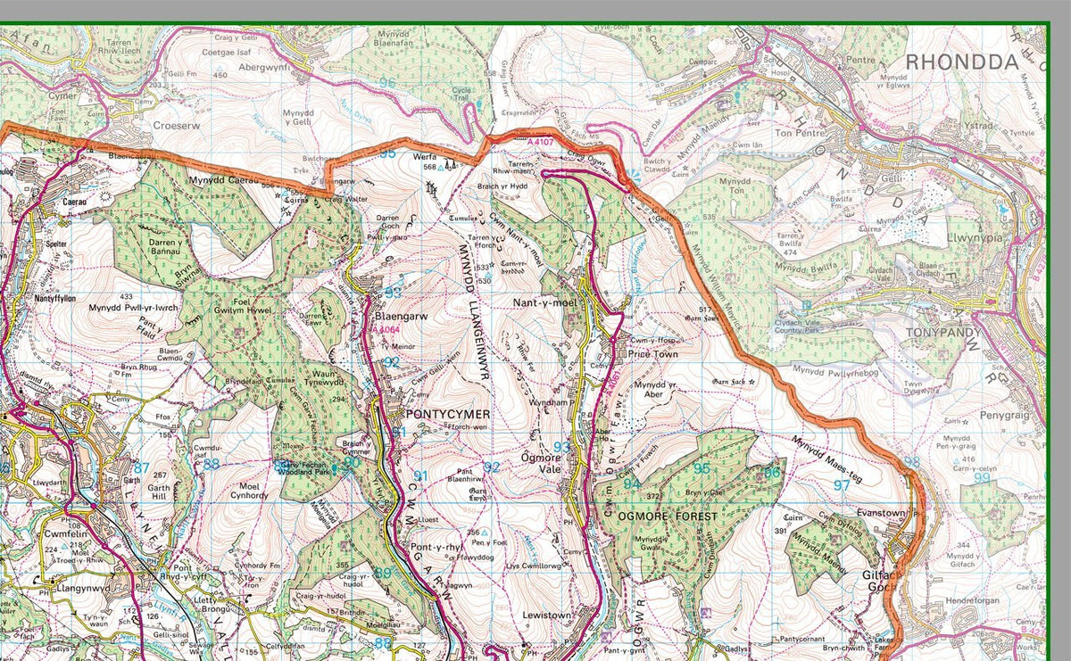 Bridgend County Map – Tiger Moon