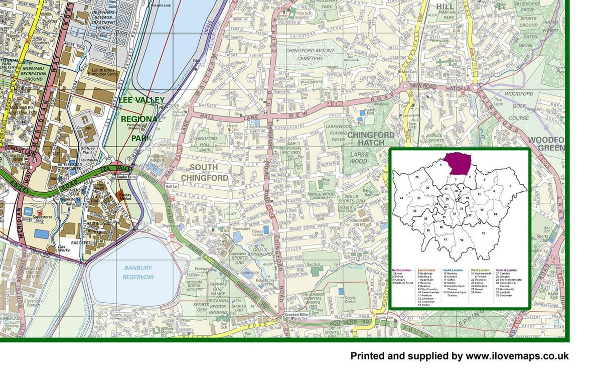 Enfield London Borough Map – Tiger Moon