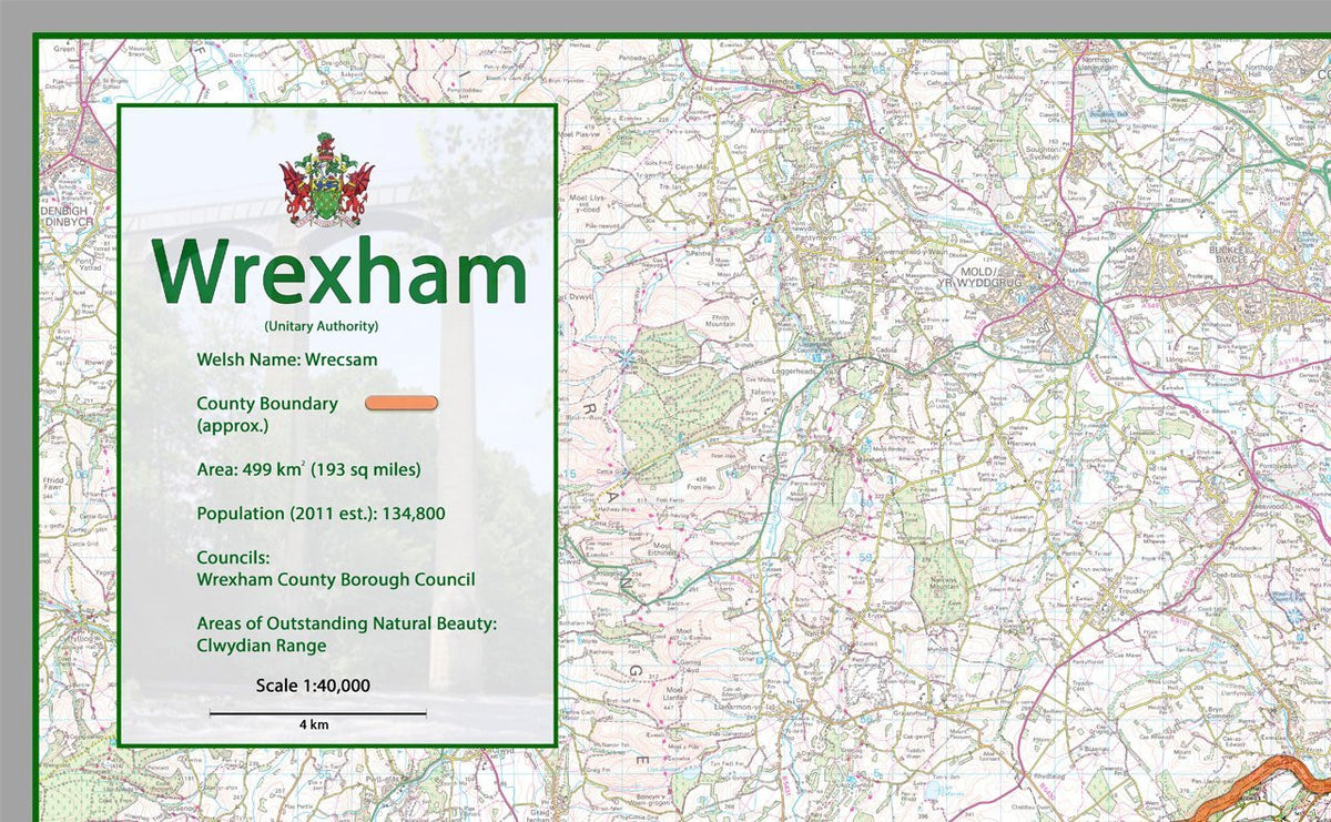 Wrexham County Map – Tiger Moon
