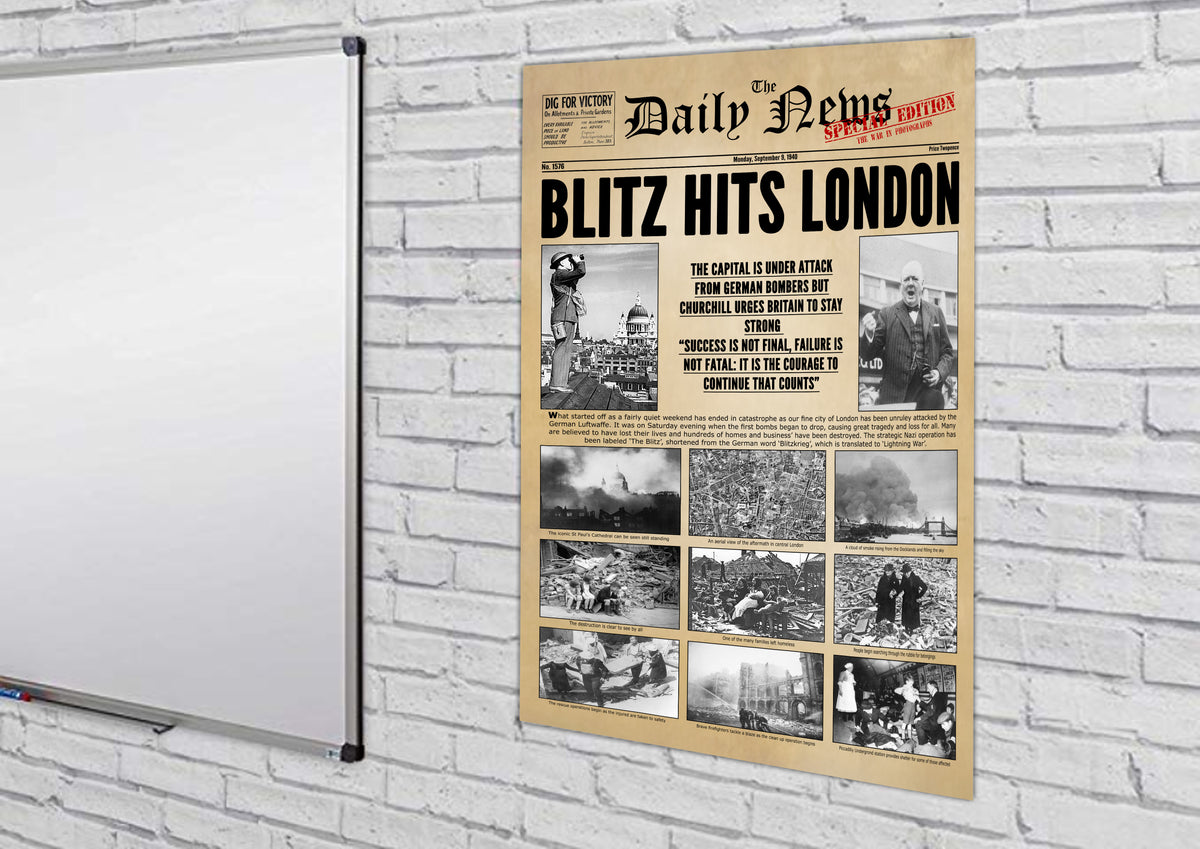 The Blitz World War Two (WW2) - Photographic Poster - A1 Size (59.4 x ...
