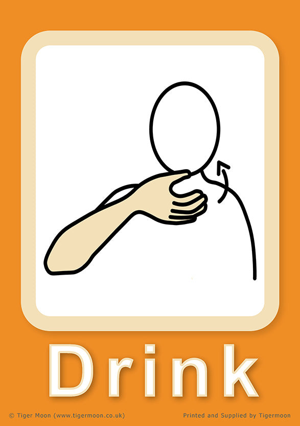Makaton 20 Basic Signs Flashcards A6 – Tiger Moon