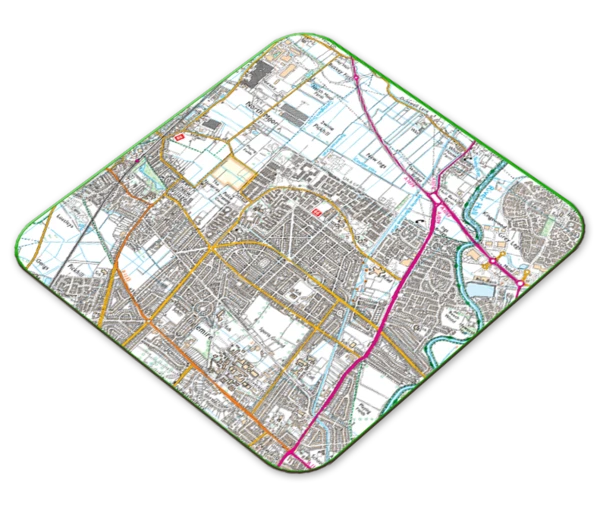 Ordnance Survey Map Postcode Centered Placemat - Square 4km – Tiger Moon