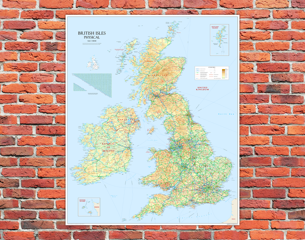 British Isles Mounted Wall Map – Tiger Moon