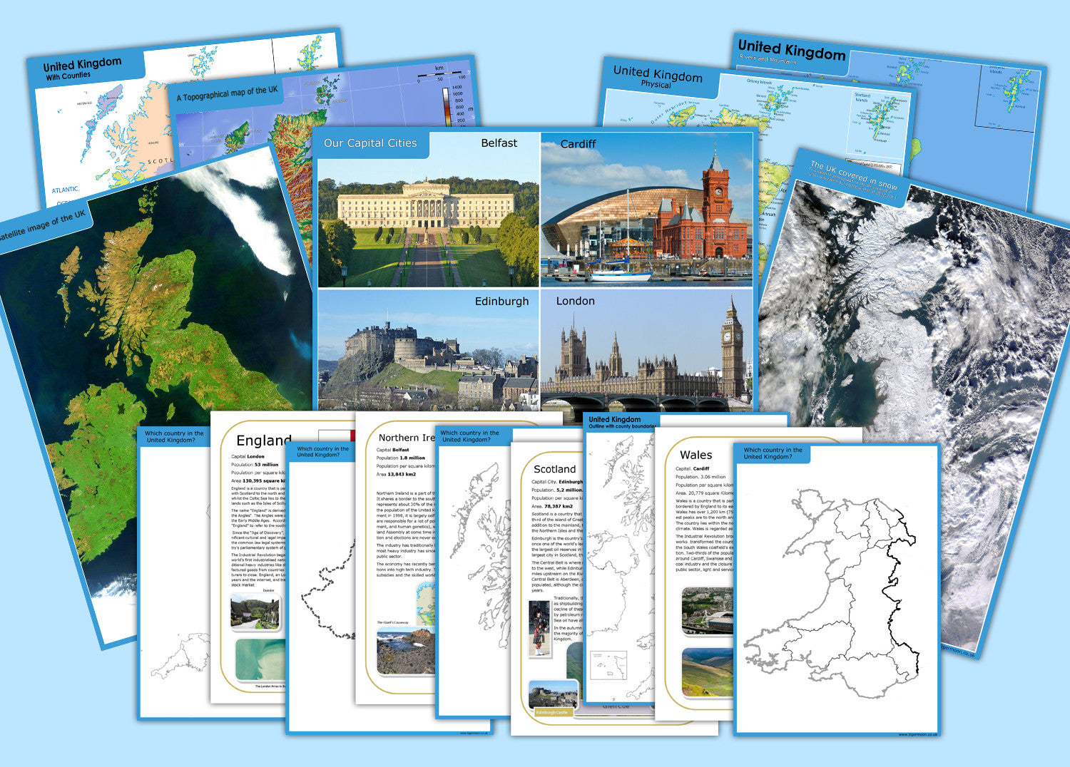 UK Teach & Display Map Pack – Tiger Moon