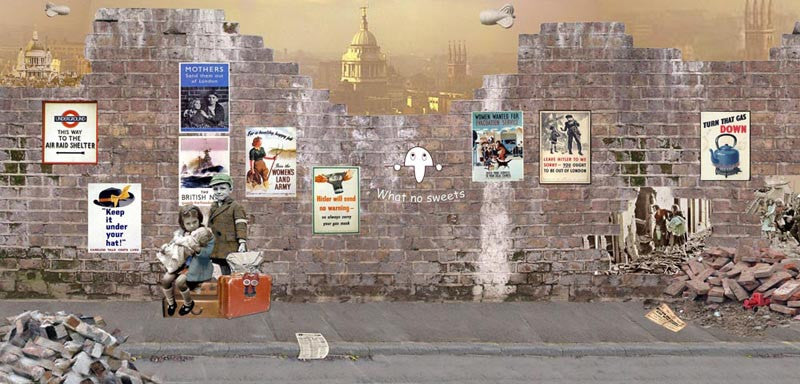WWII Street Scene Backdrop – Tiger Moon