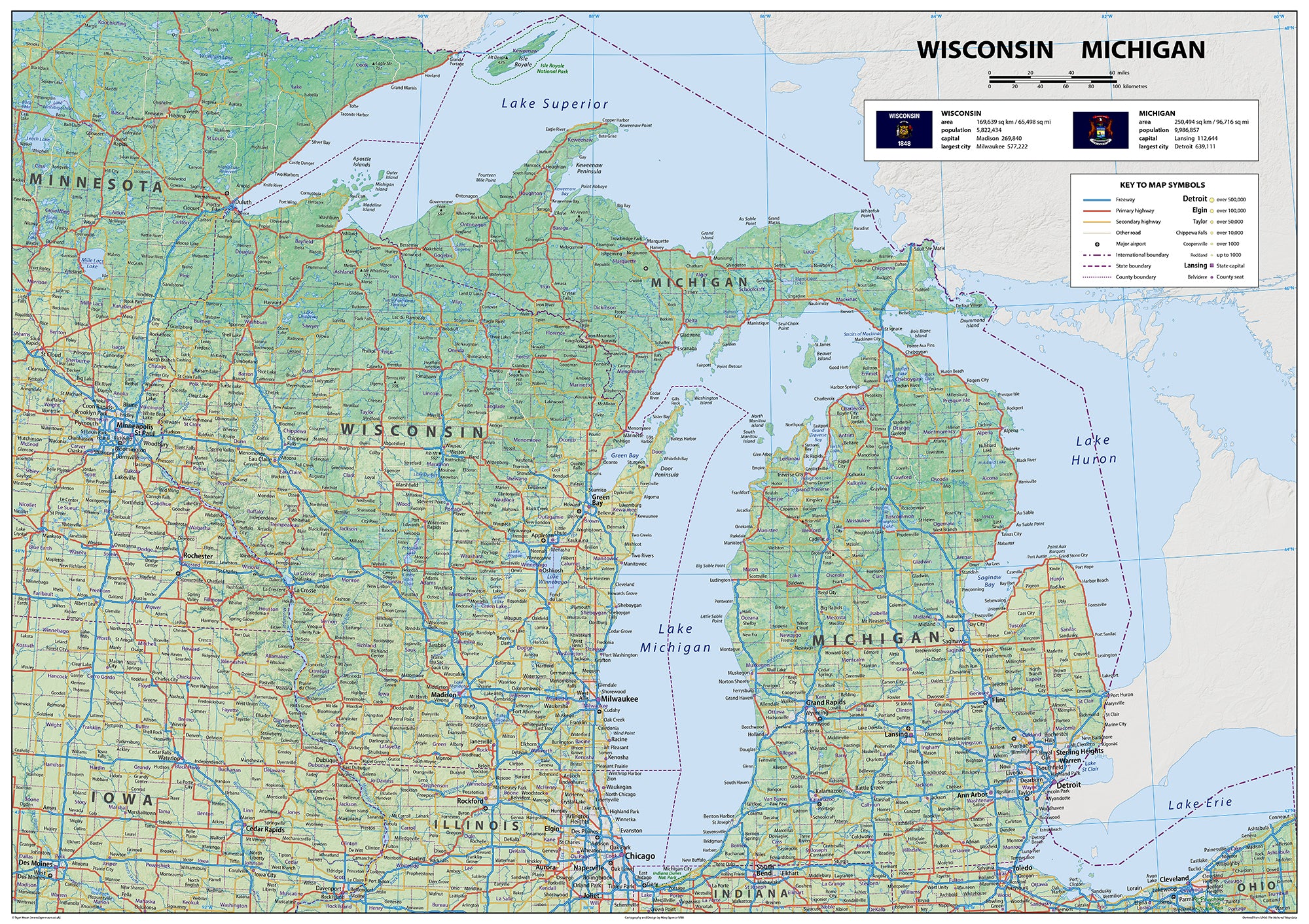 Michigan Road Map With Cities
