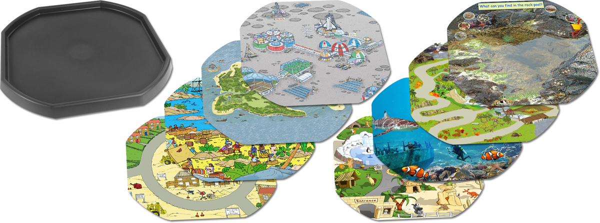 Tuff Tray Bundle - Black Tray & Eight Mats – Tiger Moon